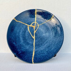 Large Kintsugi Plate Real Kintsugi Shallow Kintsugi Bowl Kintsugi ...