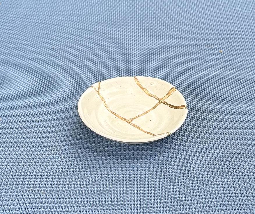 Kintsugi Bowl - White Kintsugi Key Holder - Kintsugi Jewelry Tray ...