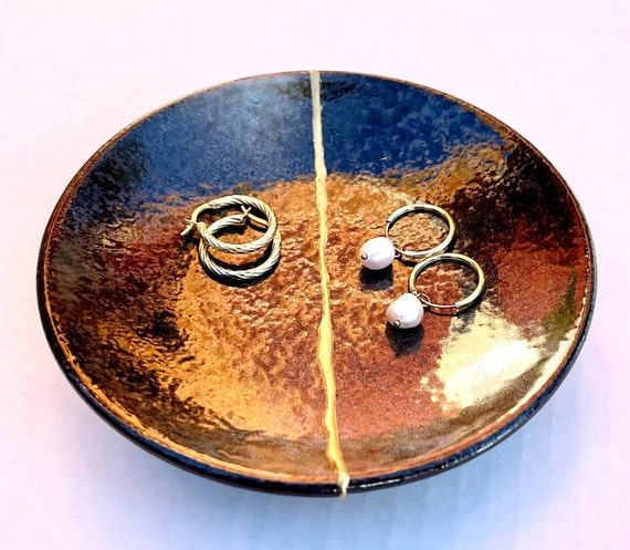 Shiny Kintsugi Bowl Kintsugi Jewelry Holder Jewelry | Etsy