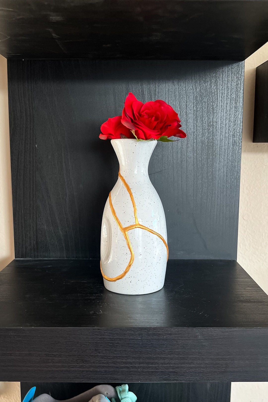 White Kintsugi Vase - Kintsugi Sake Bottle - Kintsugi Vase -white ...