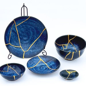 Large Kintsugi Plate - Real Kintsugi - Kintsugi Bowl - Kintsugi Pottery ...