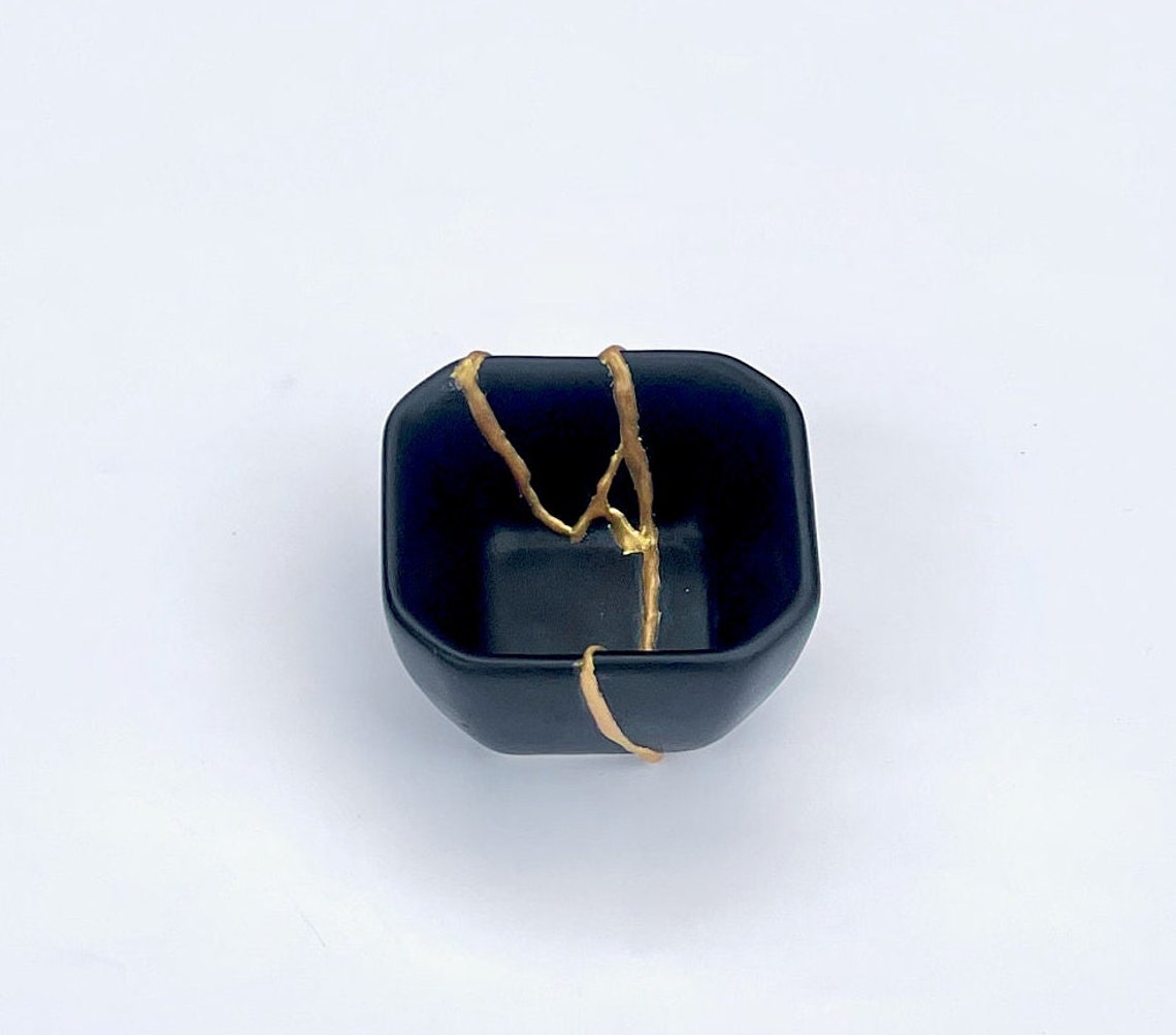 Small Kintsugi Jewelry Container Kintsugi Bowl sauce Bowl - Etsy