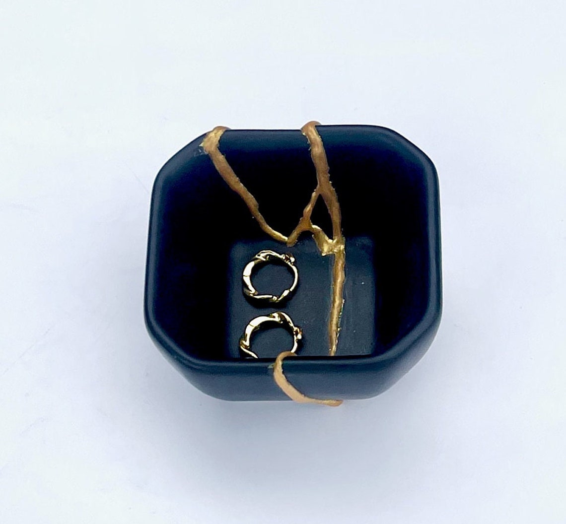 Small Kintsugi Jewelry Container Kintsugi Bowl sauce Bowl - Etsy