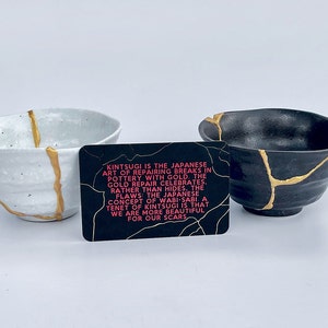 Yin & Yang Kintsugi Mug Set Black, White and Gold Kintsugi Cups ...