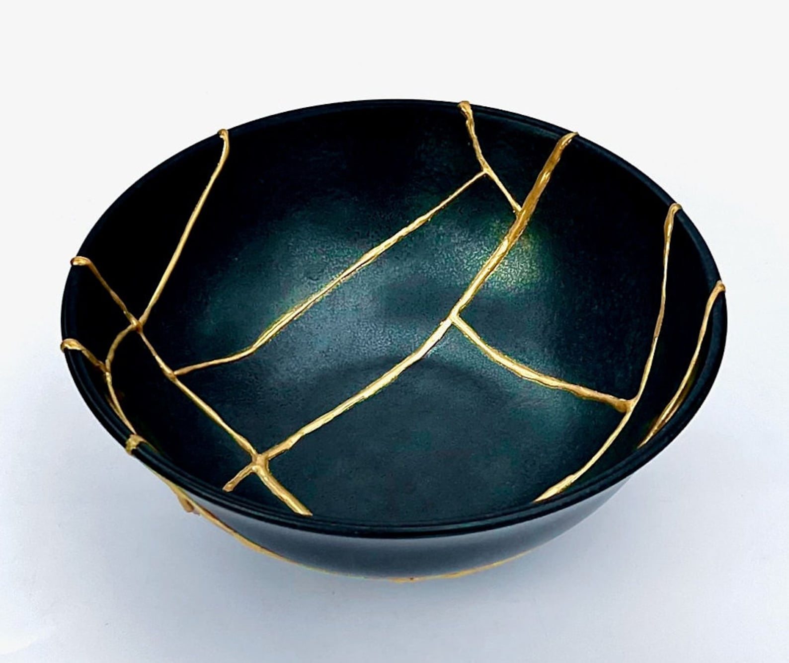 Large Midnight Blue Kintsugi Bowl Kintsugi Home Decor Kintsugi Pottery ...