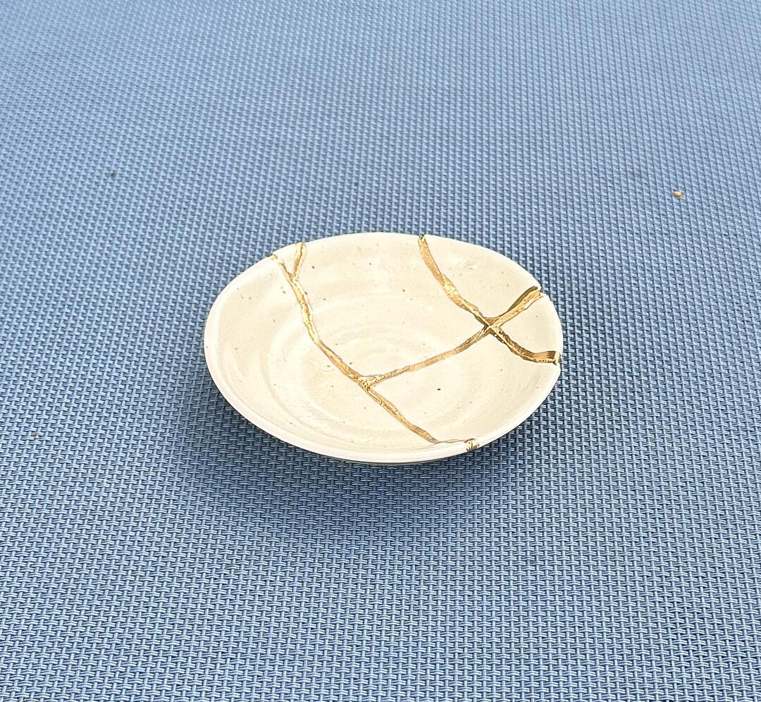 Kintsugi Bowl - White Kintsugi Key Holder - Kintsugi Jewelry Tray ...