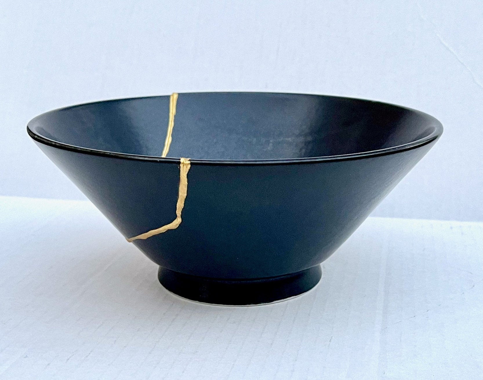 Midnight Blue Real Kintsugi Bowl wabi Sabi kintsugi Decor - Etsy