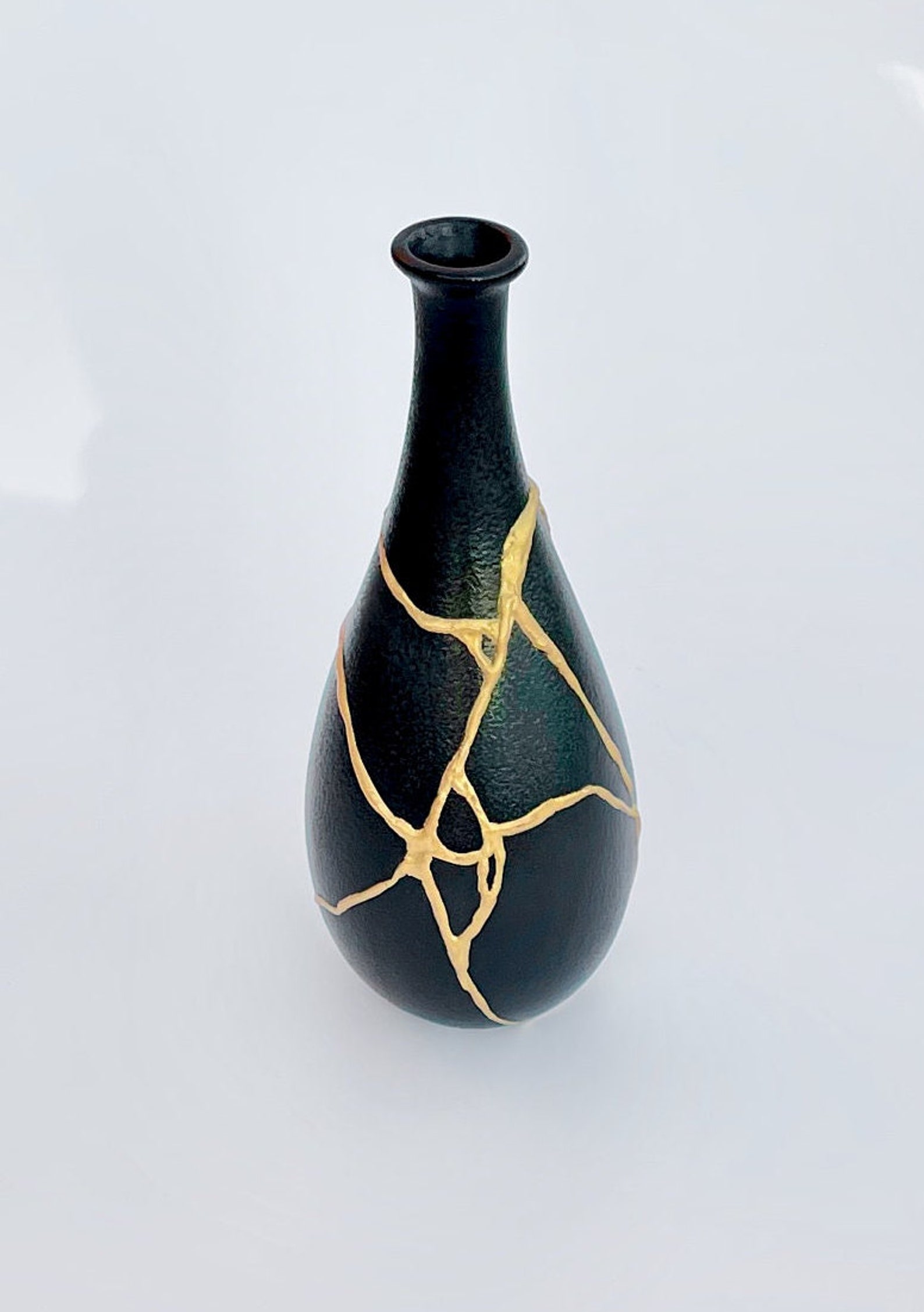 Black Kintsugi Vase perfect Anniversary or Birthday Gift japanese ...