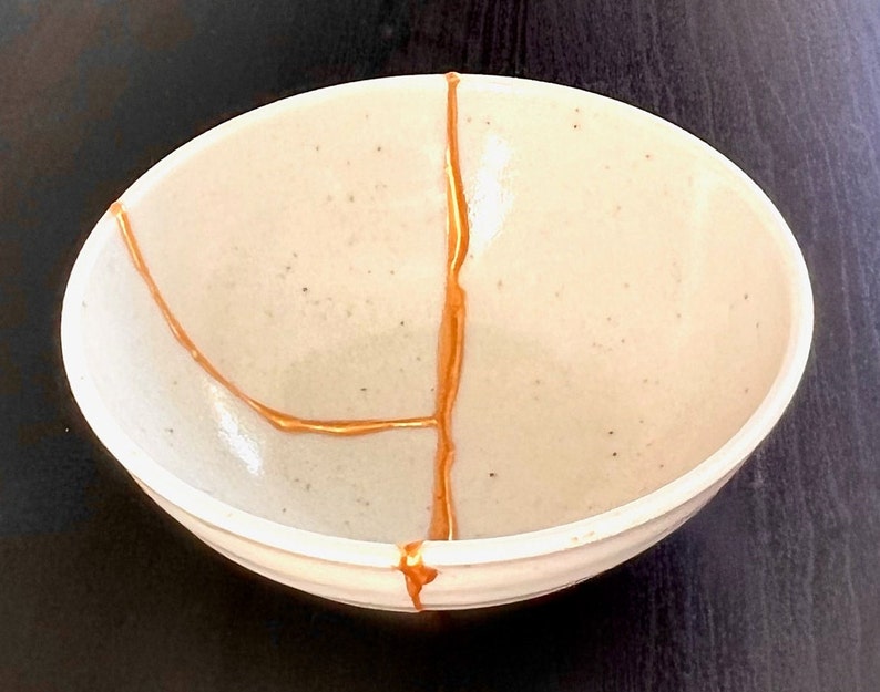 White Kintsugi Bowl - Kintsugi Jewelry Holder - Jewelry Container -gold ...