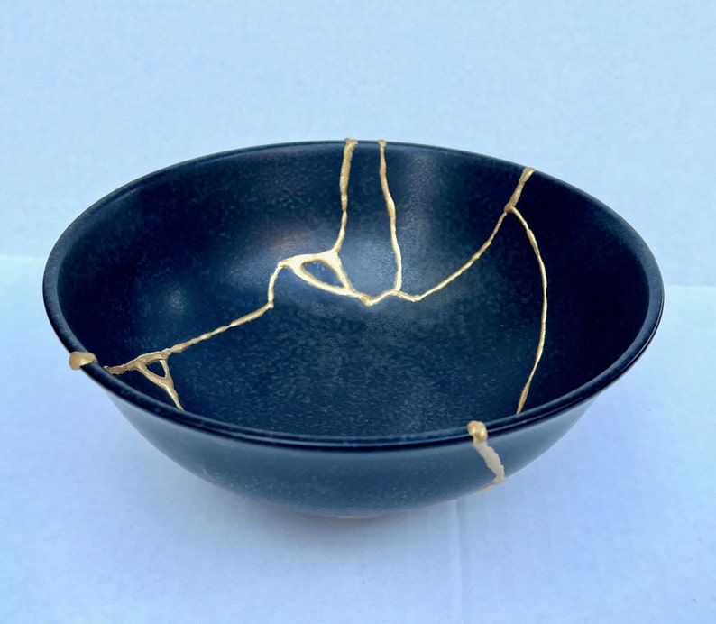 Large Midnight Blue Kintsugi Bowl Kintsugi Home Decor - Etsy