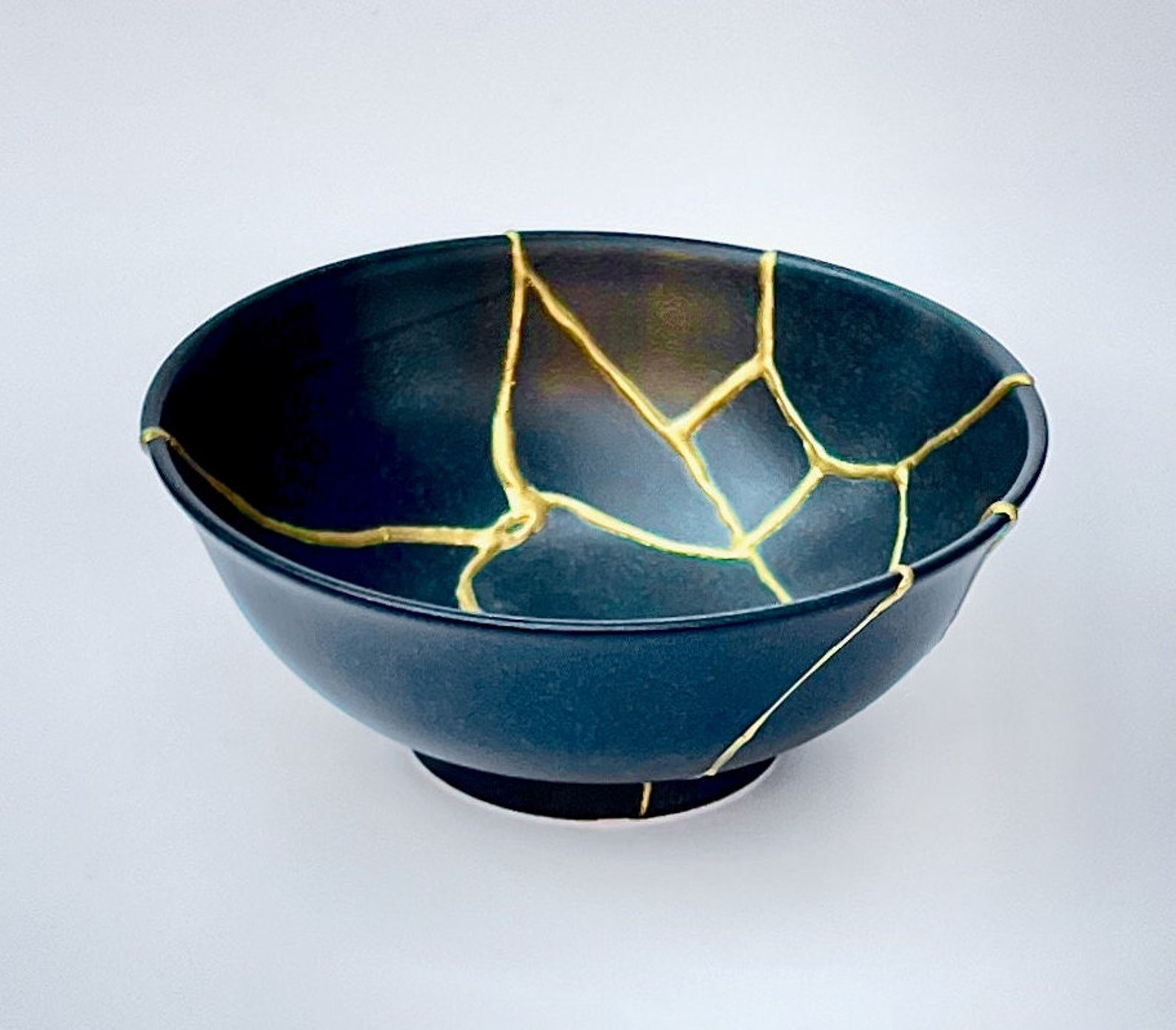 Large Midnight Blue Kintsugi Bowl Kintsugi Home Decor - Etsy