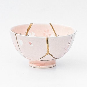 Pink Kintsugi Bowl - Cherry Blossoms -gold Repair - Anniversary Gift ...