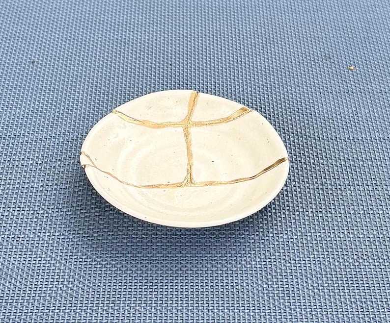 Kintsugi Bowl - White Kintsugi Key Holder - Kintsugi Jewelry Tray ...