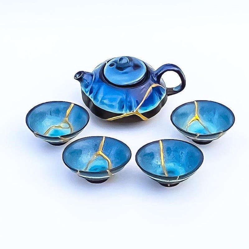 Black and Gold Tea Set - Etsy