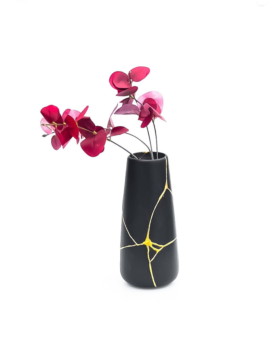 Black Kintsugi Vase (perfect Memorial or Birthday Gift) -japanese ...