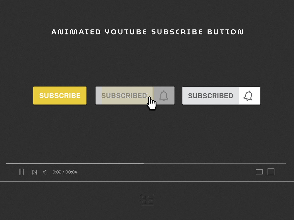 Yellow Animated Youtube Subscribe Button Minimal Animation | Etsy