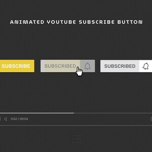 Yellow Animated Youtube Subscribe Button Minimal Animation | Etsy