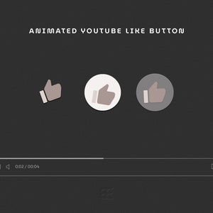 Taupe Animated Youtube Like Button, Like Button, Minimal Animation ...