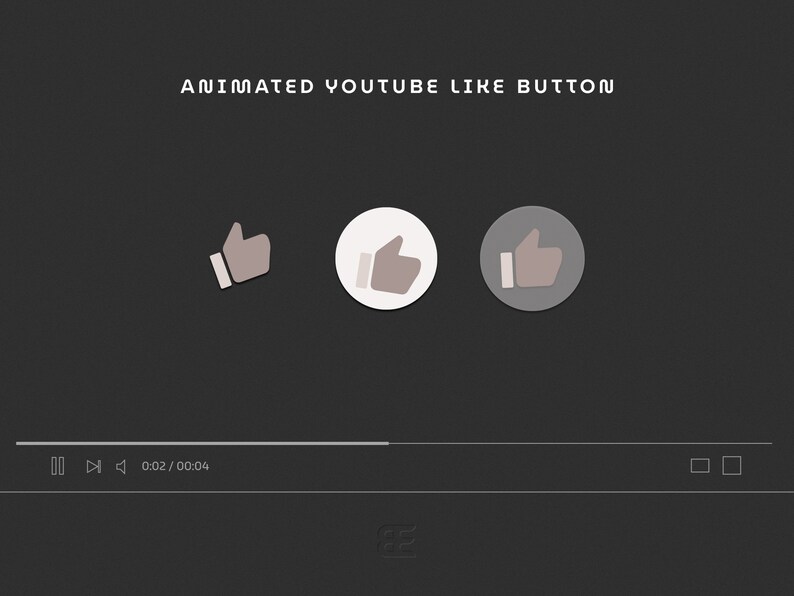 Taupe Animated Youtube Like Button, Like Button, Minimal Animation ...