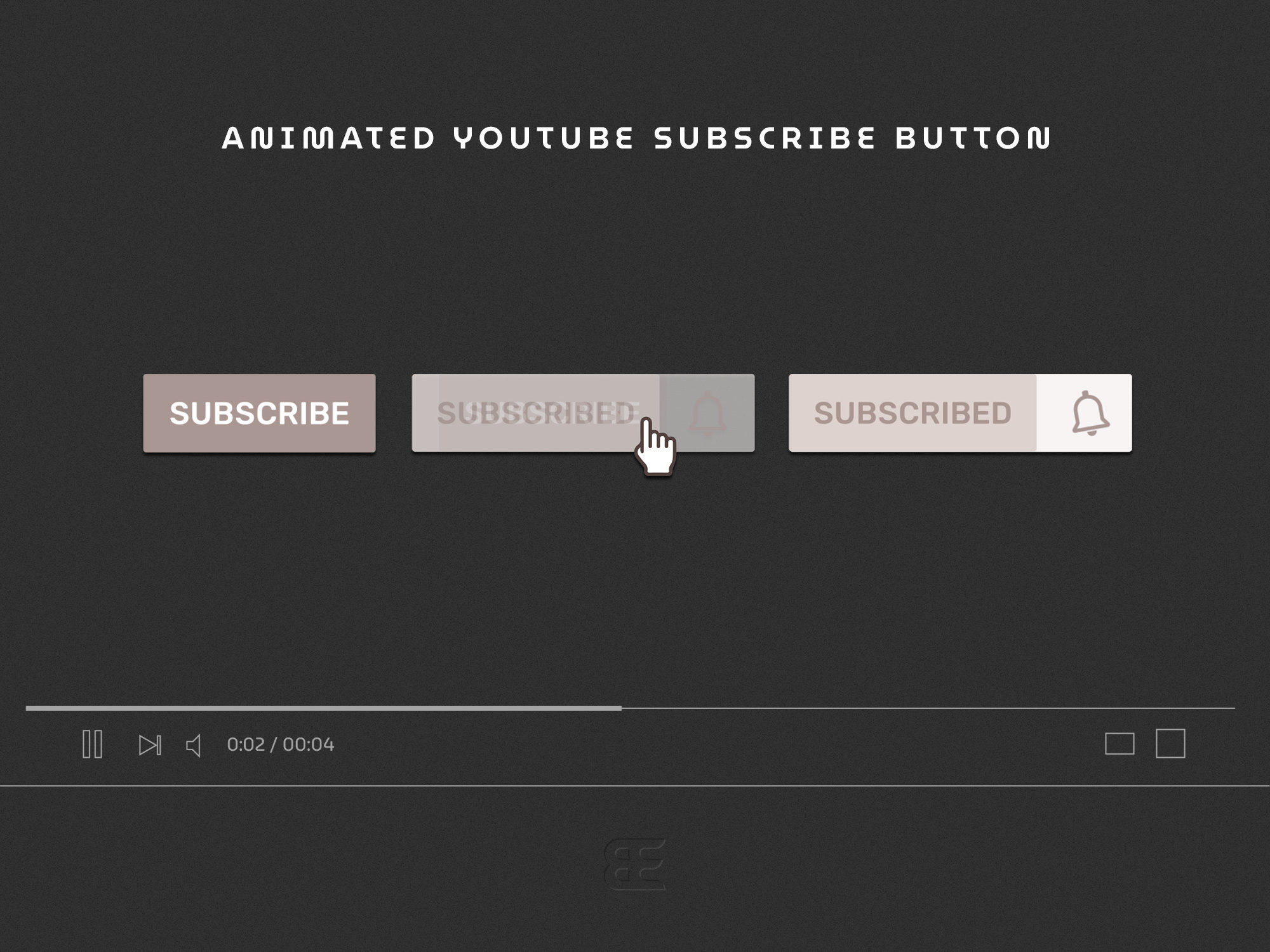 Taupe Animated Youtube Subscribe Button, Minimal Animation Design ...