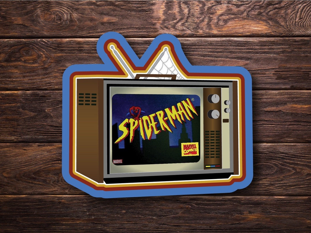 Retro Marvel Comics Spider-man T.V. Show Vinyl Decal - Laptop, Tablet ...