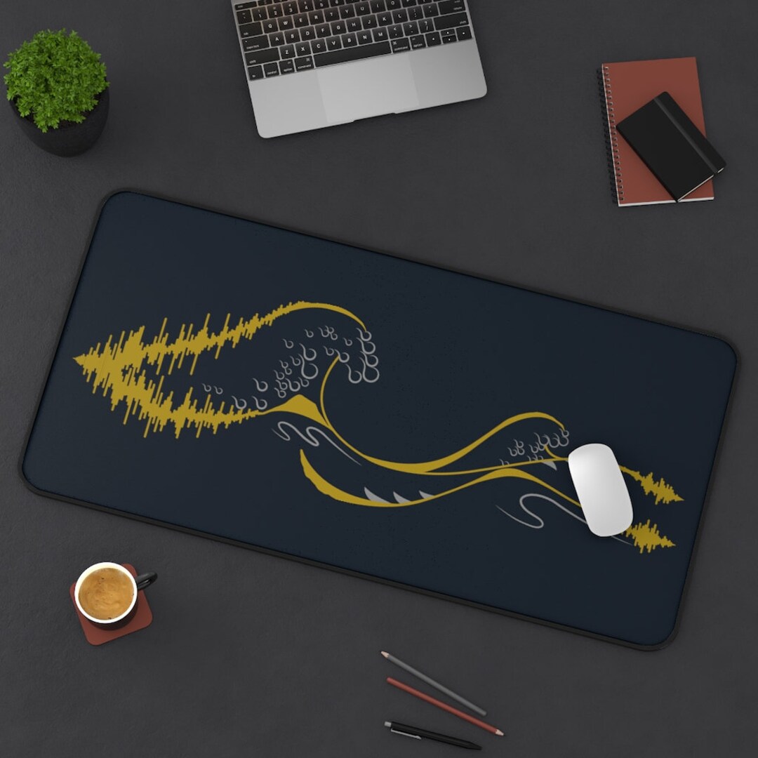 Soundwaves Desk Mat - Gaming Mouse Pad - Sound Wave Art - Desk Mat Wave ...