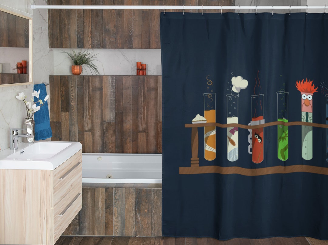 Muppet Science Shower Curtain: Chemistry Art, Funny Retro Decor - Etsy