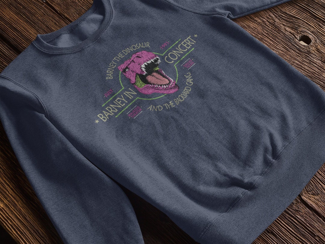 Retro Barney in Concert Sweatshirt - Dinosaur Theme Clothing - Etsy