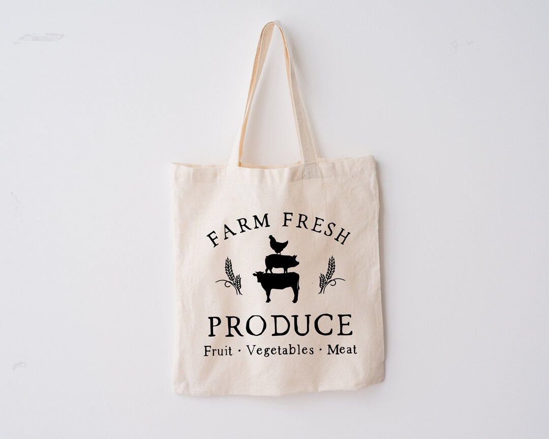 Farm Fresh Produce Tote Bag, Grocery, Mother's Day, Shopping, Gift ...