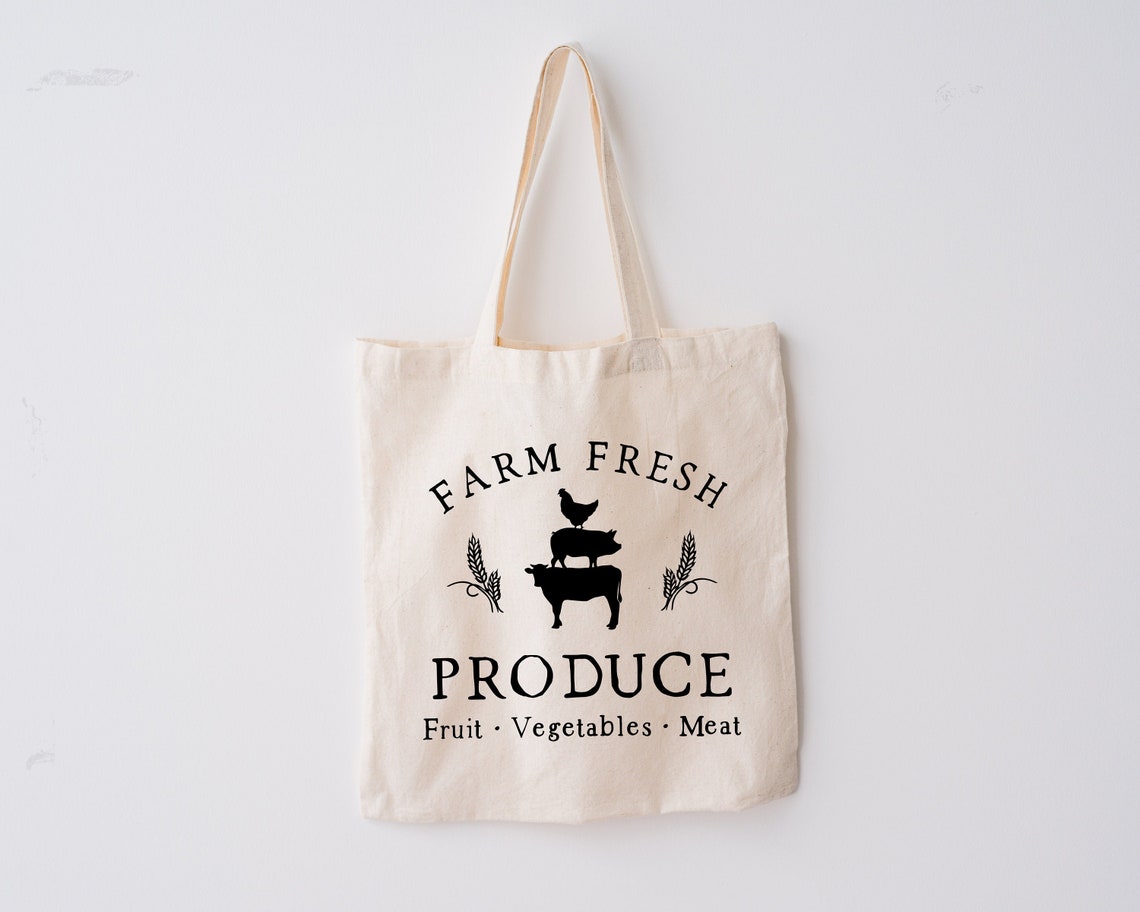 Farm Fresh Produce Tote Bag Grocery Mother's Day - Etsy