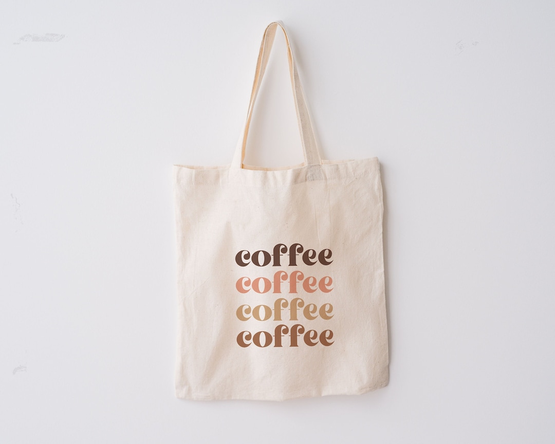 Coffee Tote Bag, Natural Canvas Tote, Coffee Lovers, Espresso, Gifts ...