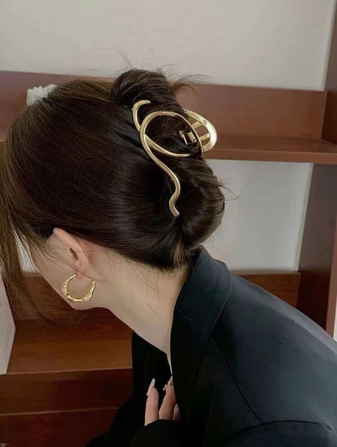 Elegant Gold Hair Clip Minimal Gold Hair Claw Aesthetic - Etsy