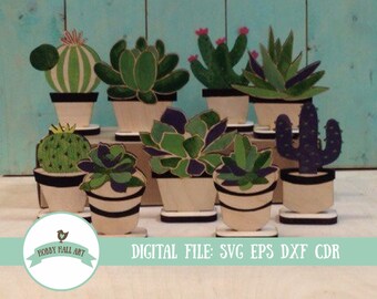 Cactus Laser Cut | Etsy