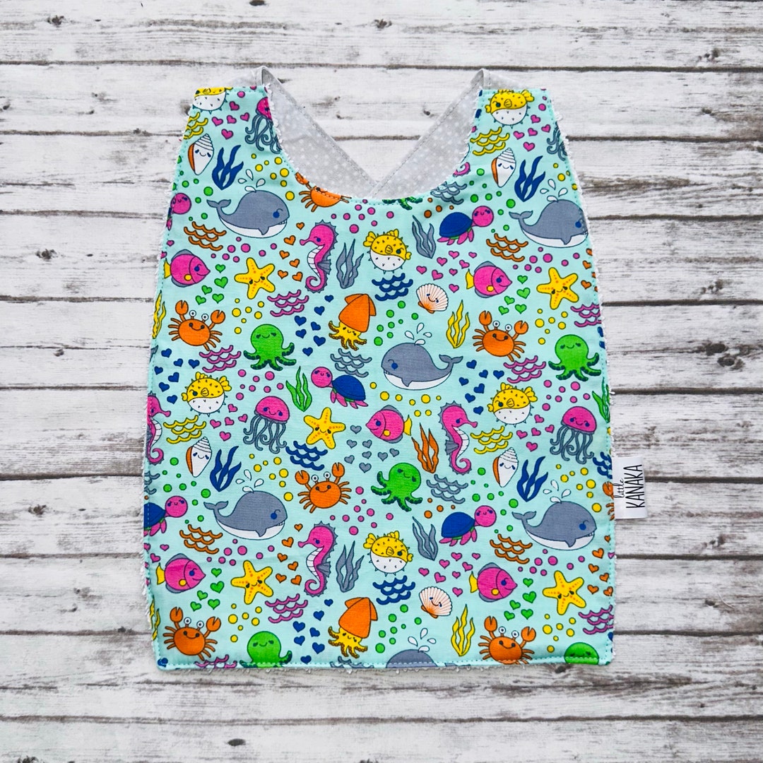 Sea Creature Baby/toddler Bib Ocean Theme Oversized Bib Made in Hawaii ...