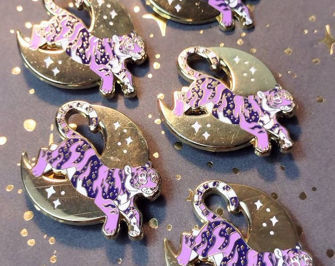 Tiger Chinese Zodiac Pin With Rubber Clasp // Hard Enamel, Cloisonne ...