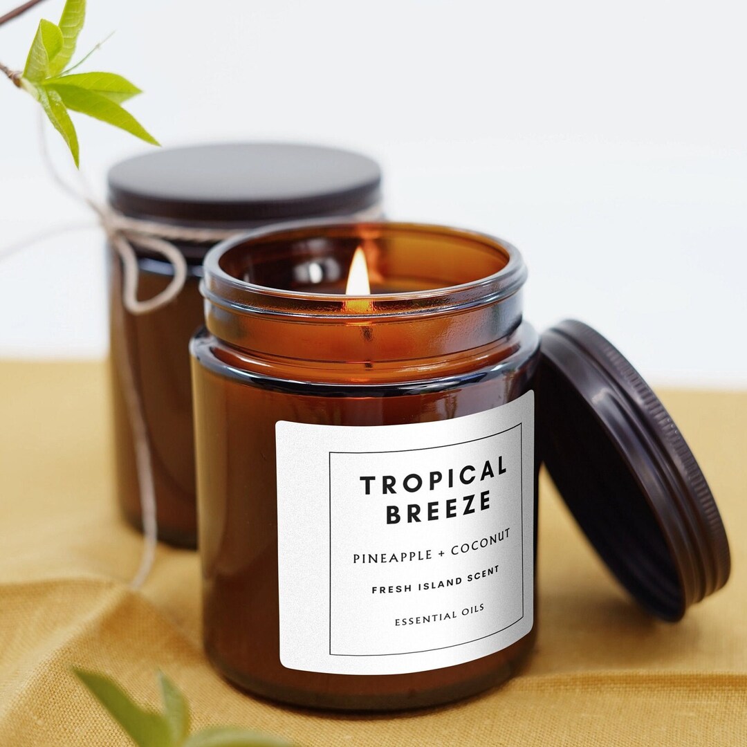 Candle Label Simplistic Design Fully Editable - Printable Digital ...
