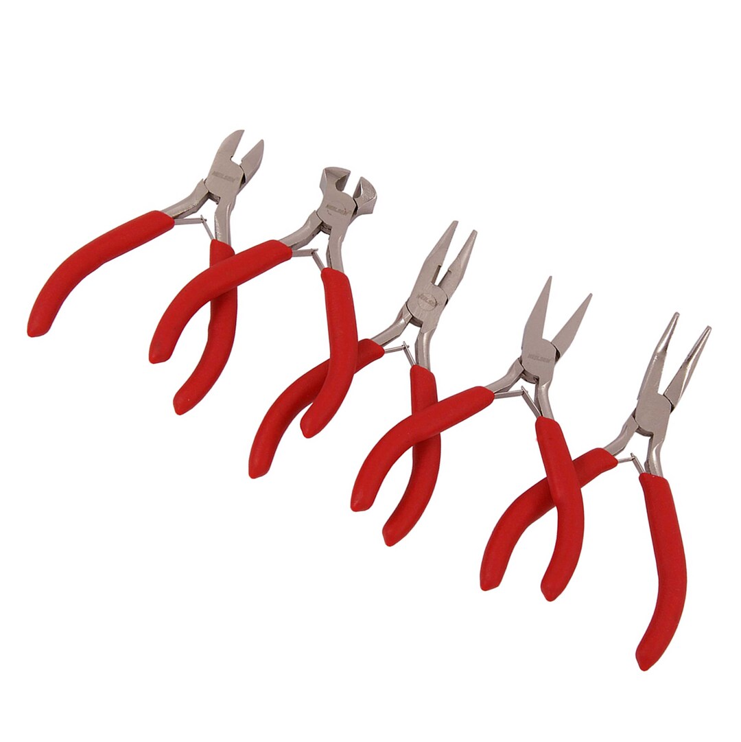 5 Piece 4.5 Inch Double Leaf Spring Mini Pliers Set Craft Jewelers Bent ...