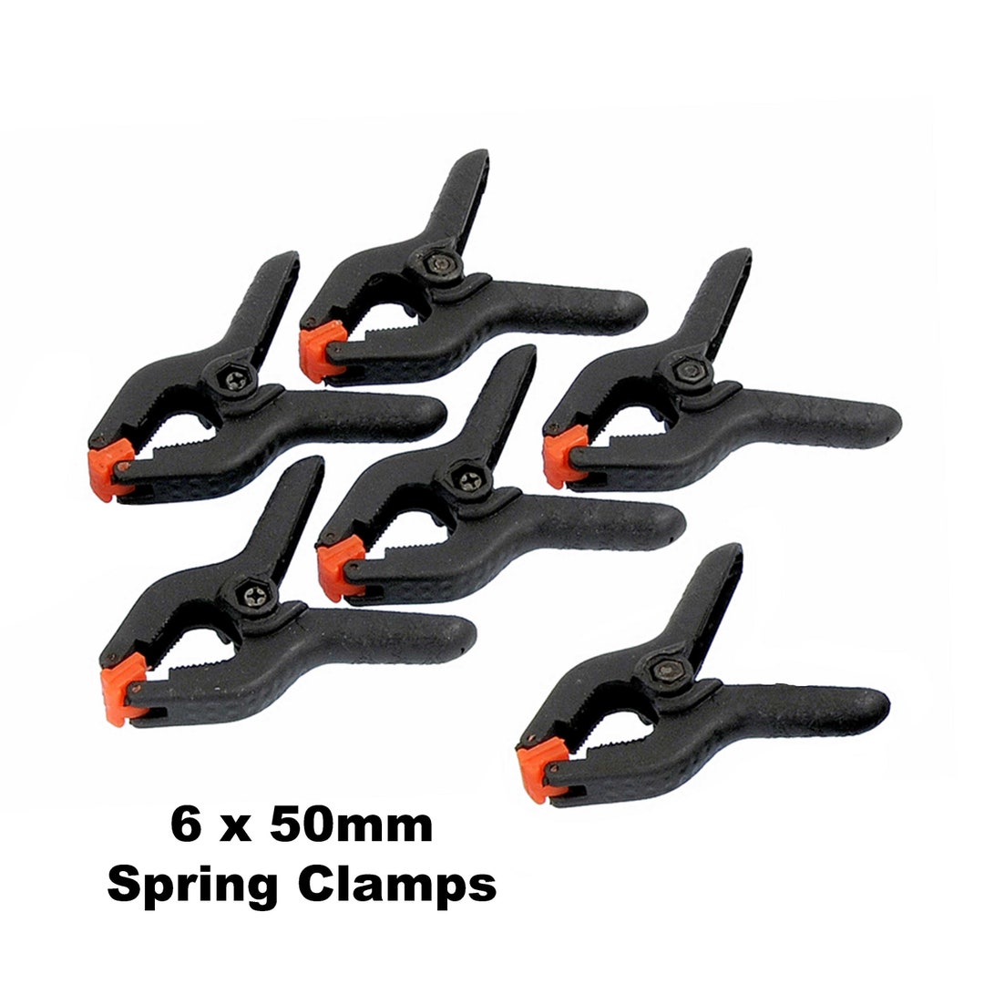 6 Piece 50mm 2 Inch Nylon Clamp Set With Strong Steel Spring Swiveling ...