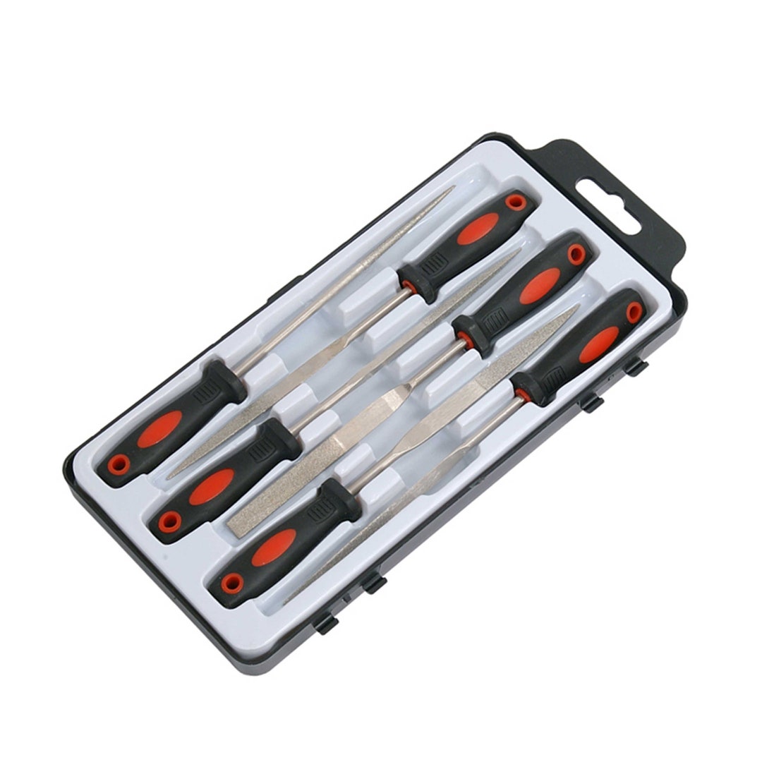6 Piece Diamond Needle File Set 175mm Long Chrome Plated Diamond Coated ...