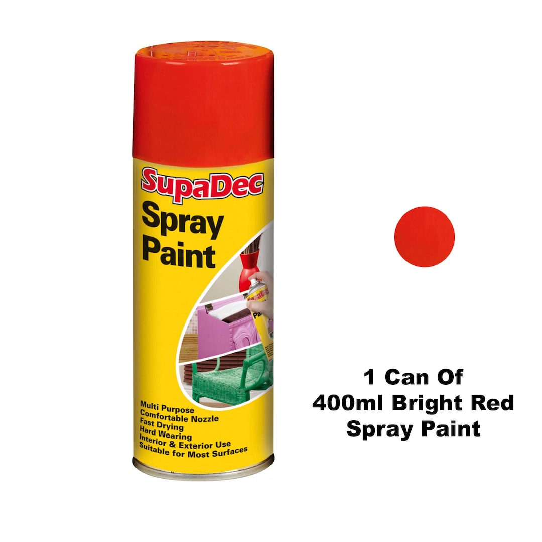 1X 400ml Can of Bright Red Aerosol Spray Paint Can for Hobby and ...
