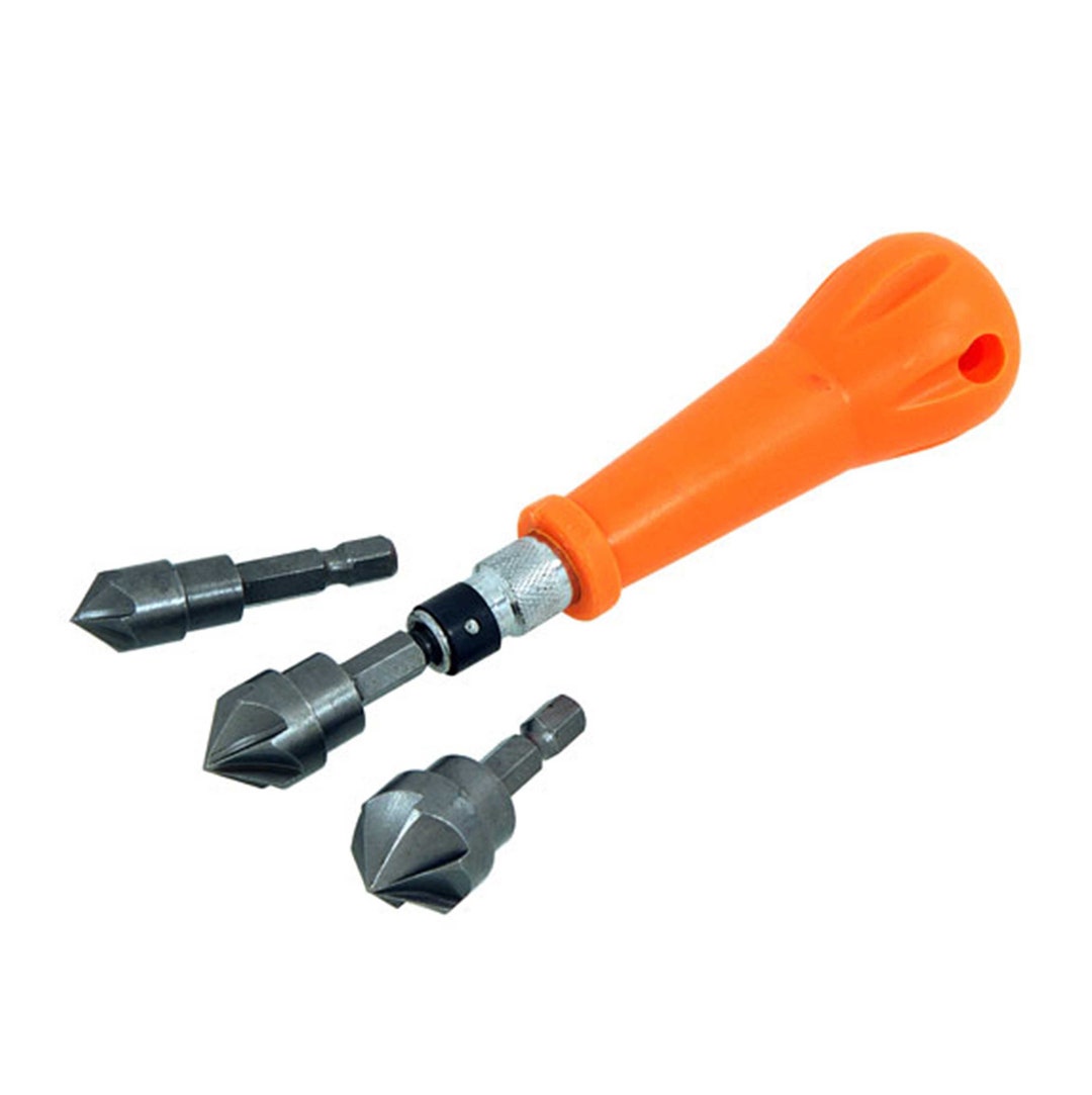 4 Piece Hand Counter Sink Countersink With Interchangeable Tips Set ...