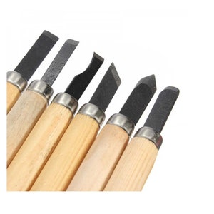6 Piece Wooden Mini Carving Carver Hand Chisel Knife Kit Set Wood ...