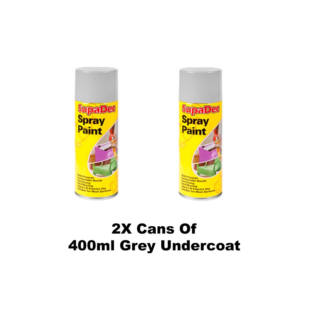 2X 400ml Cans of Grey Undercoat Aerosol Spray Paint Cans for Hobby ...