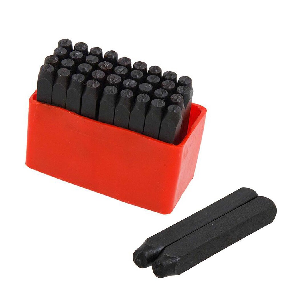 36 Piece Number and Letter Punch Set 5mm Shank 27 Letter A-Z & 9 Number ...