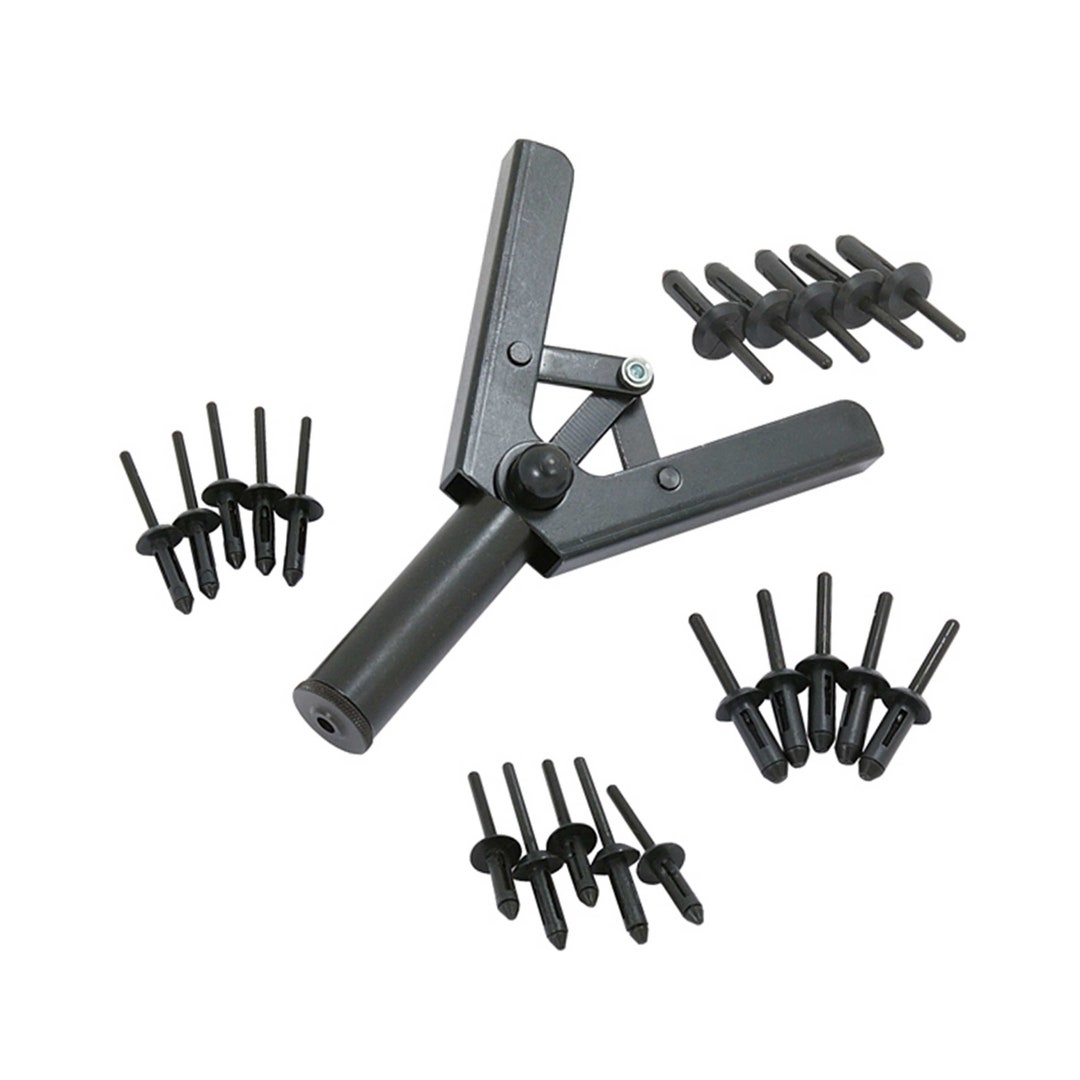 Plastic Hand Riveter Set + 40 Plastic Pop Rivets With 4 Assorted Sizes ...