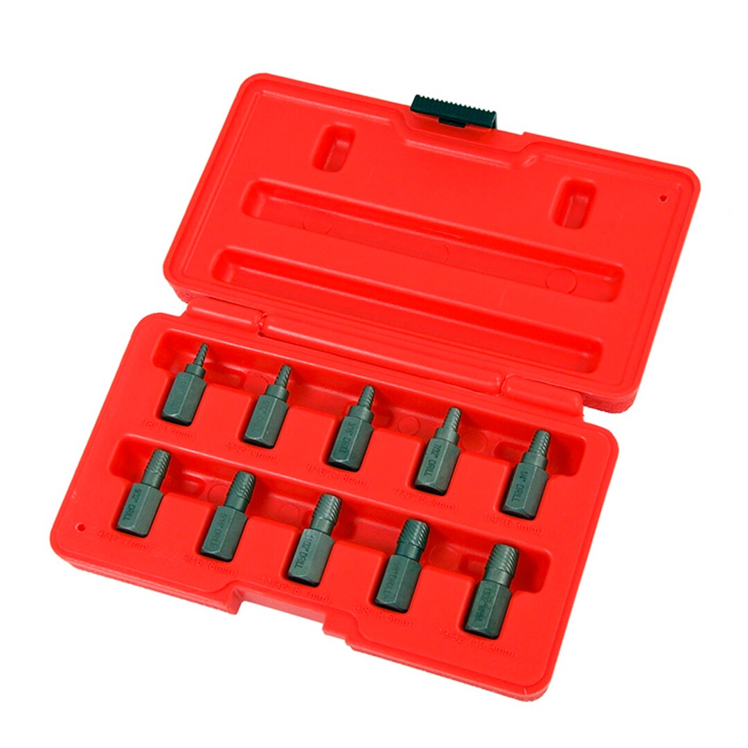 10 Piece Multi Spline Screw Extractor Set to Remove Broken Studs Pipes ...