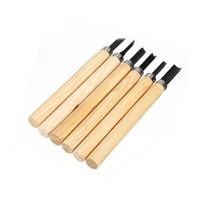6 Piece Wooden Mini Carving Carver Hand Chisel Knife Kit Set Wood ...