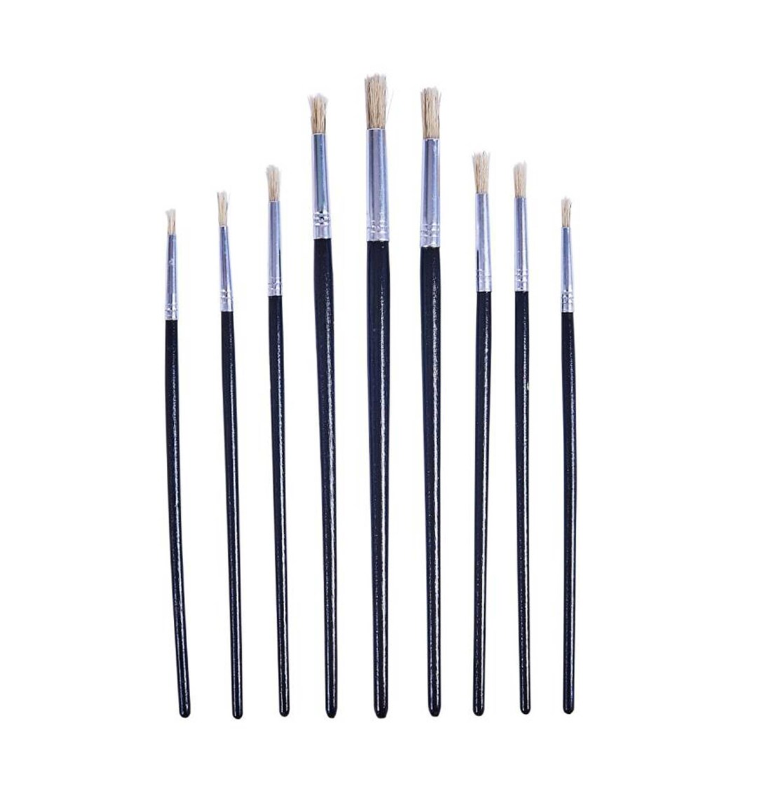 9 Piece Round Head Artist Brush Craft Painted Models Brush Set 1 to 9 ...
