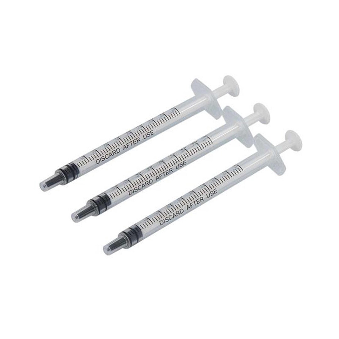 3 Piece Set 1.0ml Plastic Disposable Injector Syringe Glue Craft Crafts ...