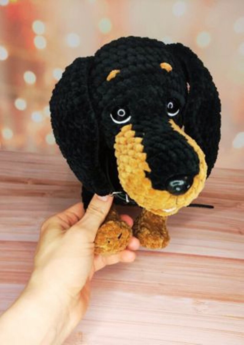 Modèle de chien teckel au crochet, modèle chiot amigurumi, modèle chien ...